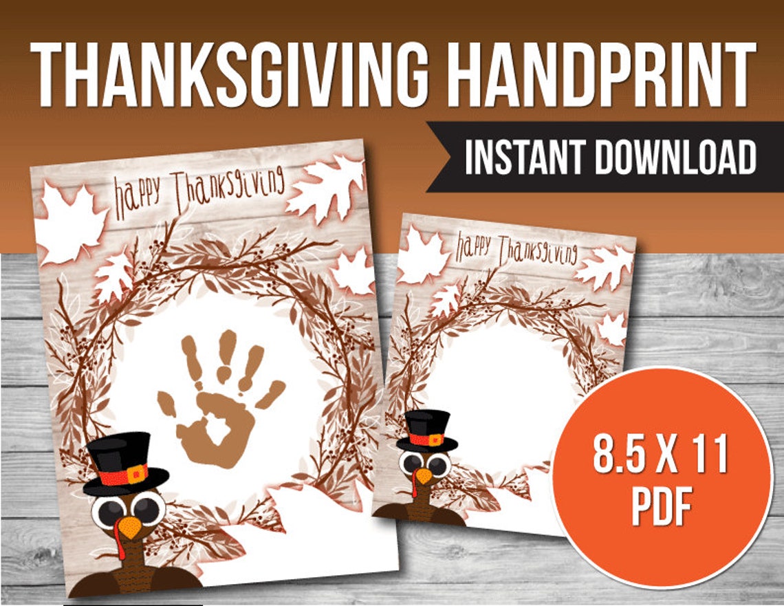 Thanksgiving Handprint Craft Activity Printable Handprint - Etsy