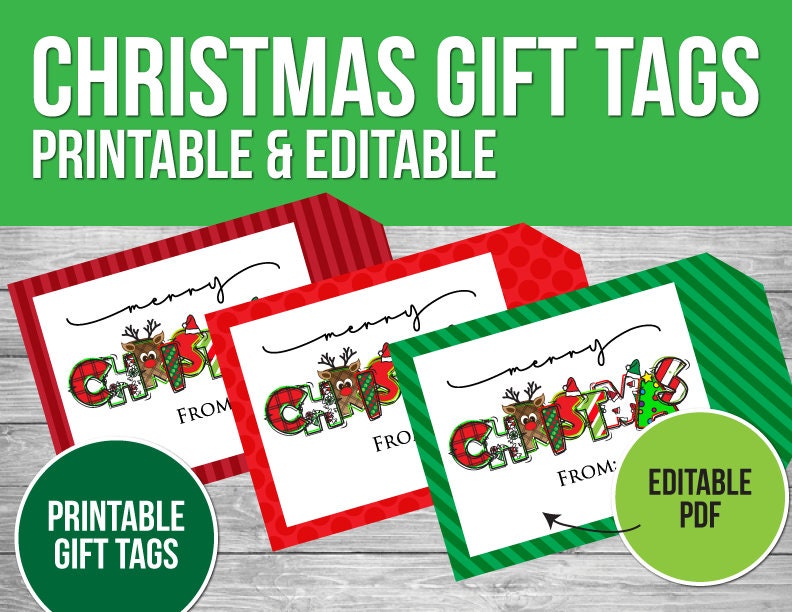Christmas Gift Tags Printable Editable Gift Tags Printable - Etsy