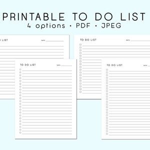PRINTABLE List, To-do List Printable PDF, Simple Tasks List Template ...