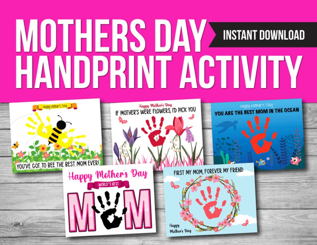 Mother's Day Handprint Art Printable Keepsake Art - Etsy