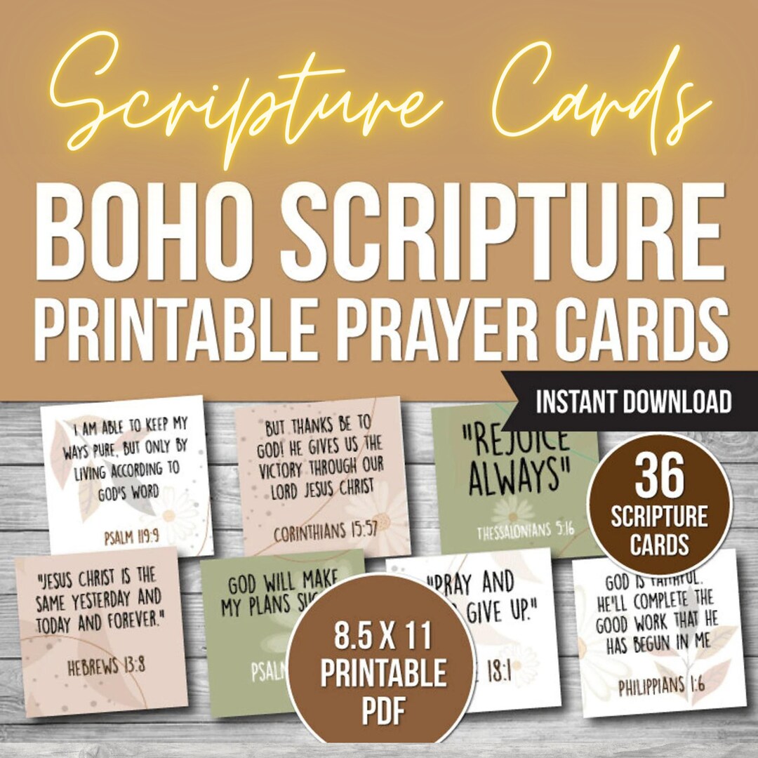 Bible Verse Cards, BOHO Daily Affirmations Cards Printable, Daily ...