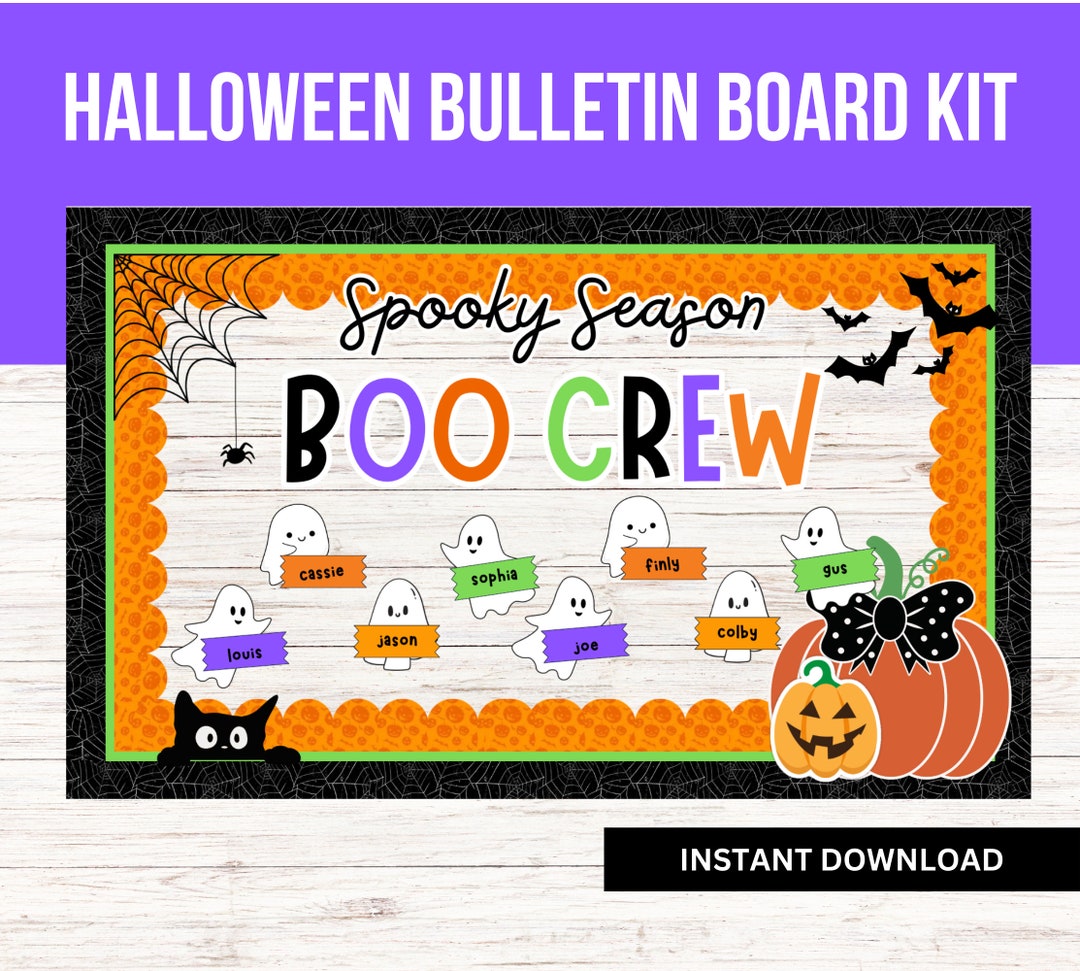 Halloween Boo Crew Bulletin Board Kit: Printable Classroom Decor - Etsy