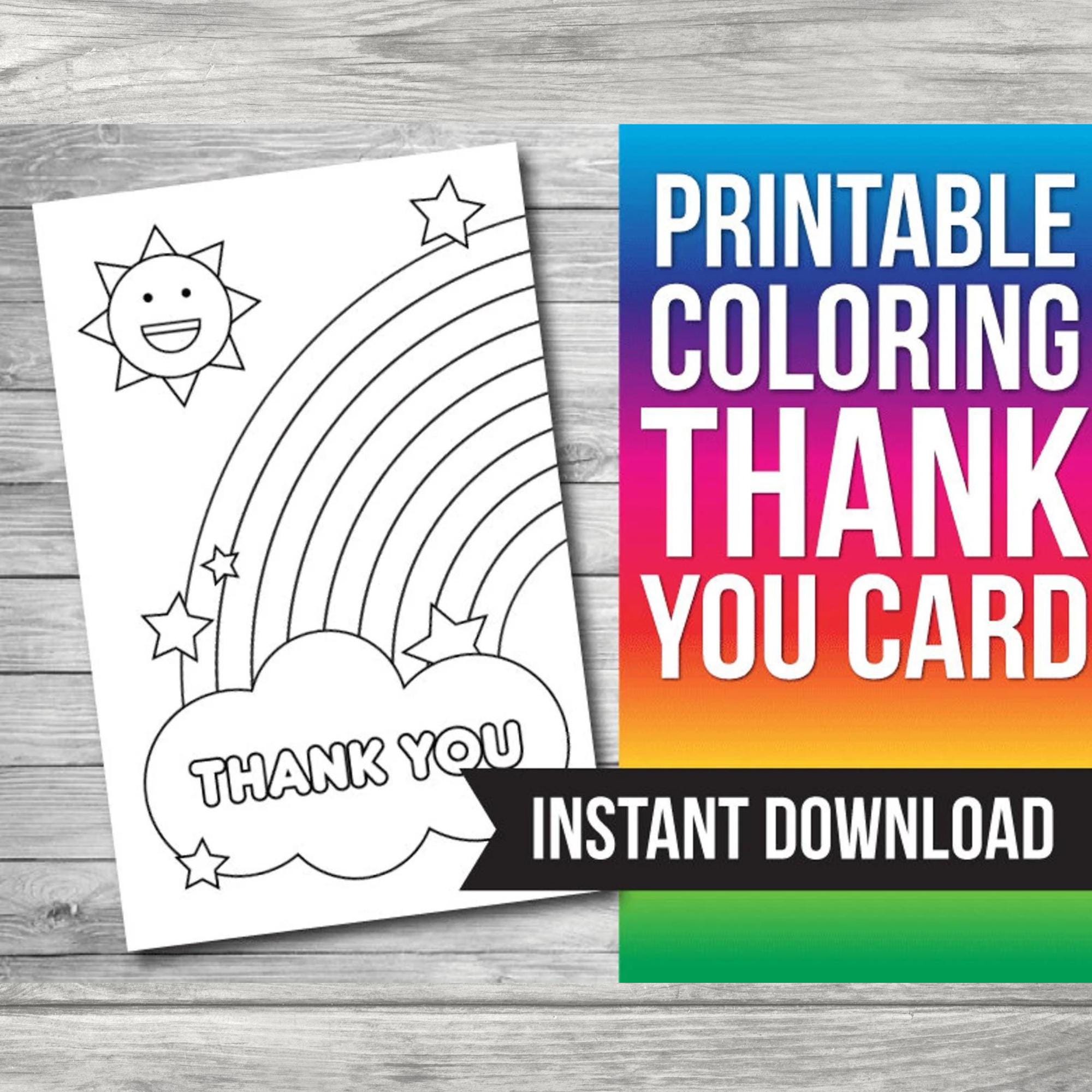 Coloring Thank You Cards Printable Printable Daffodil Thank You Card