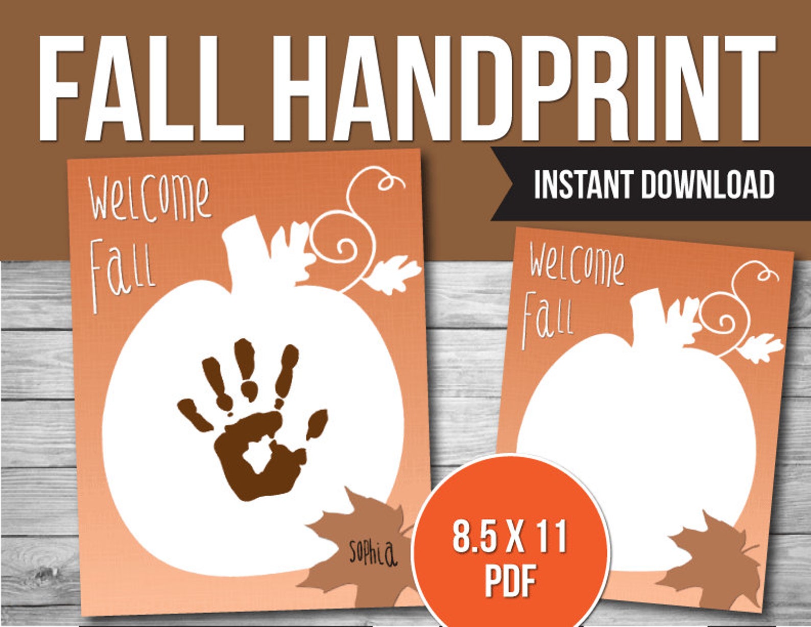 Fall Handprint Craft Activity Printable Handprint Art Fall - Etsy