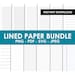 Printable Lined Paper Bundle, Wide Rule College Rule, Notebook Lined ...