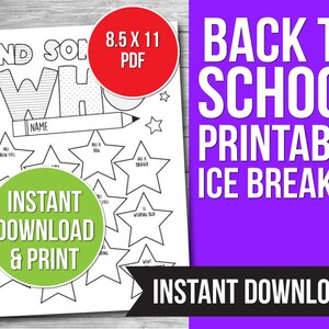 Classroom Printable Ice Breaker Game, Class Group Game, Ice Breaker ...