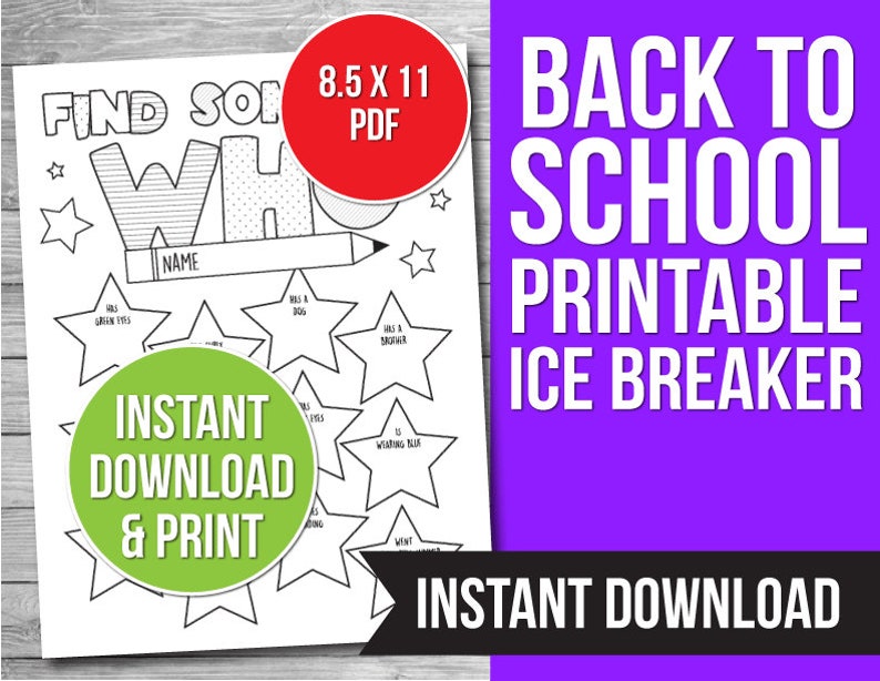 Classroom Printable Ice Breaker Game Class Group Game Ice - Etsy