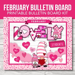 Valentine Bulletin Board Kit Printable, February Bulletin Board Kit ...