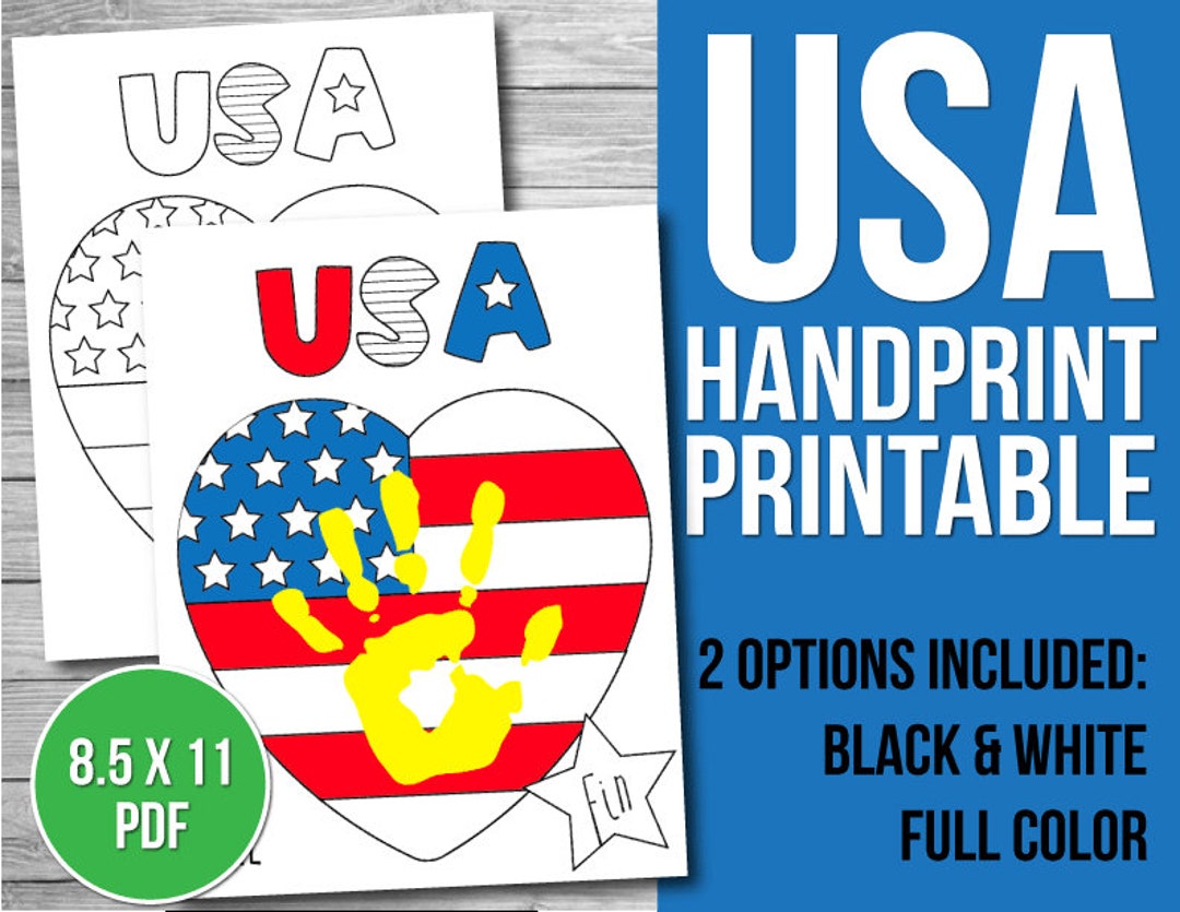 USA Handprint Art: Patriotic Kids Craft - Etsy
