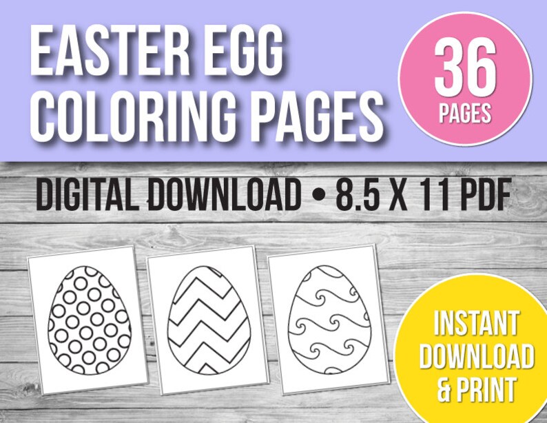 Easter Craft Easter Eggs Easter Coloring Pages Easter Egg - Etsy