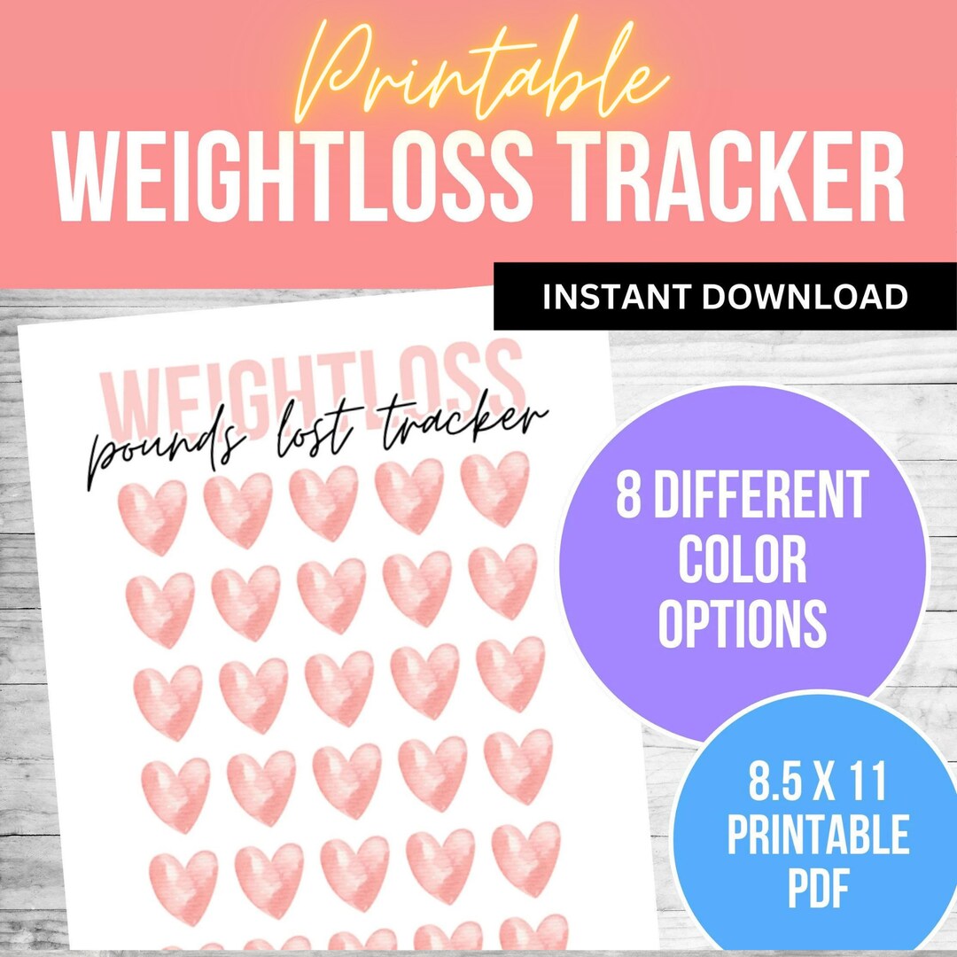 Pink Weight Loss Journal Meal Planner Template Weight Loss Planner ...