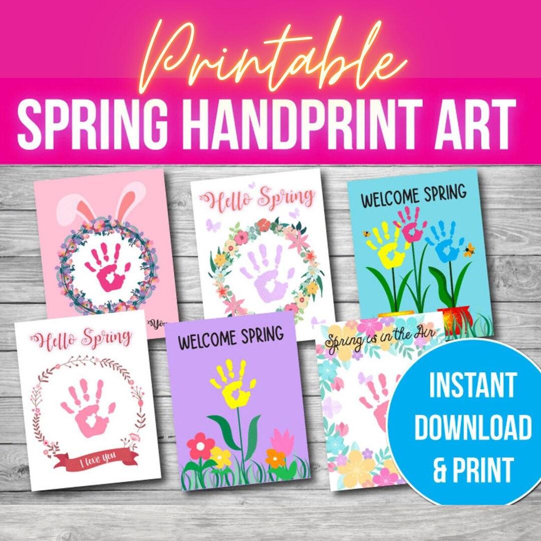 Spring Handprint Art, Footprint Activity Craft Keepsake Art, Handprint ...