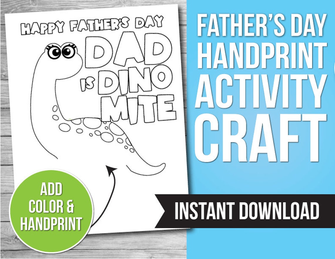 Father's Day Handprint Art Printable Keepsake Art | Etsy