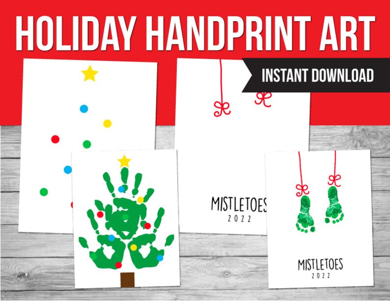 Christmas Handprint Art Craft for Kids, Holiday Keepsake (printable PDF ...