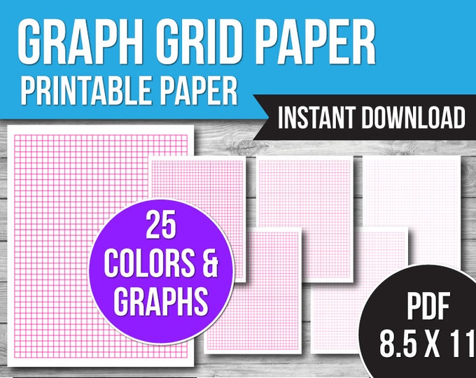 3/8 (0.375) Inch Printable Graph Paper - Includes Multiple Grid Color ...
