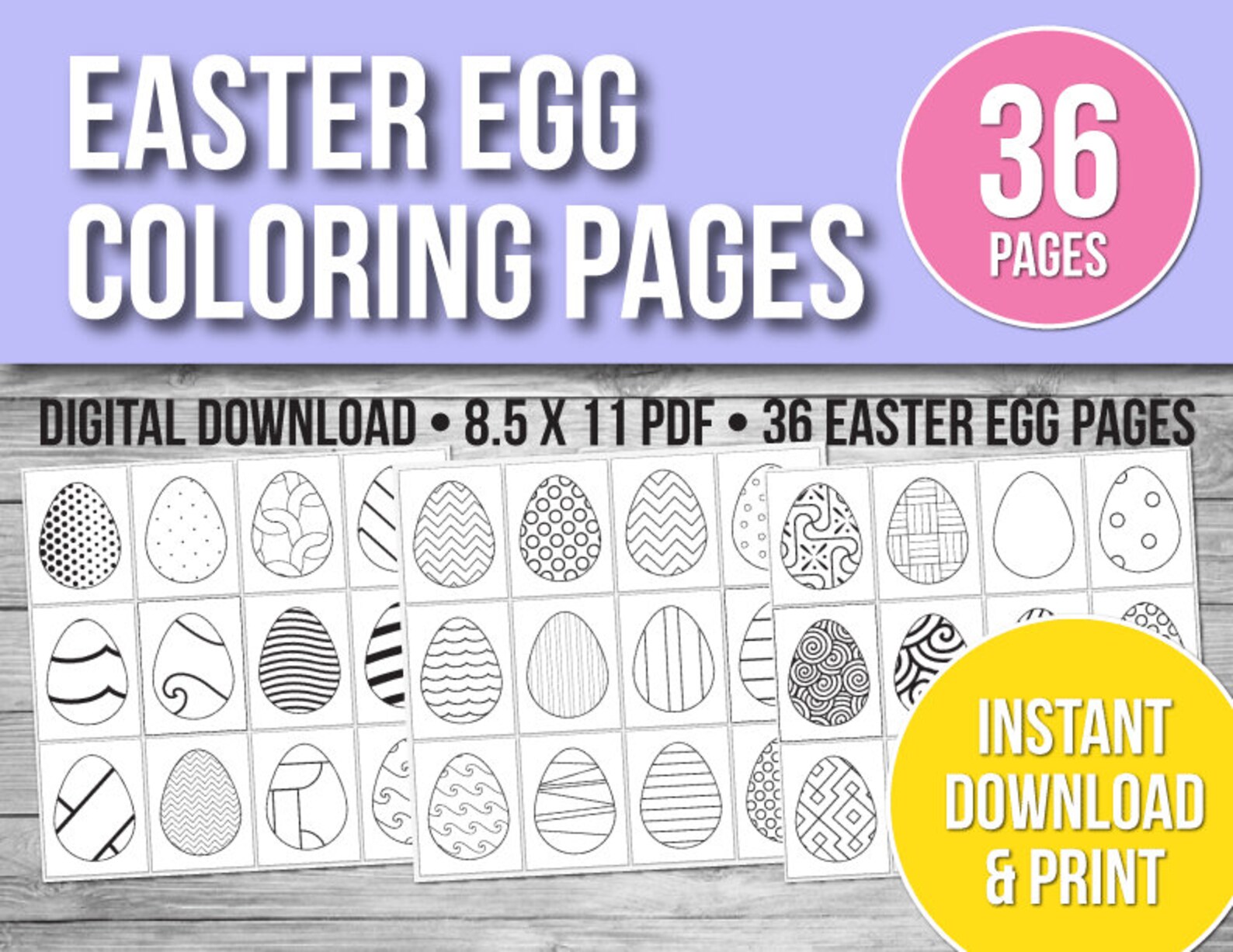 Easter Craft Easter Eggs Easter Coloring Pages Easter Egg - Etsy
