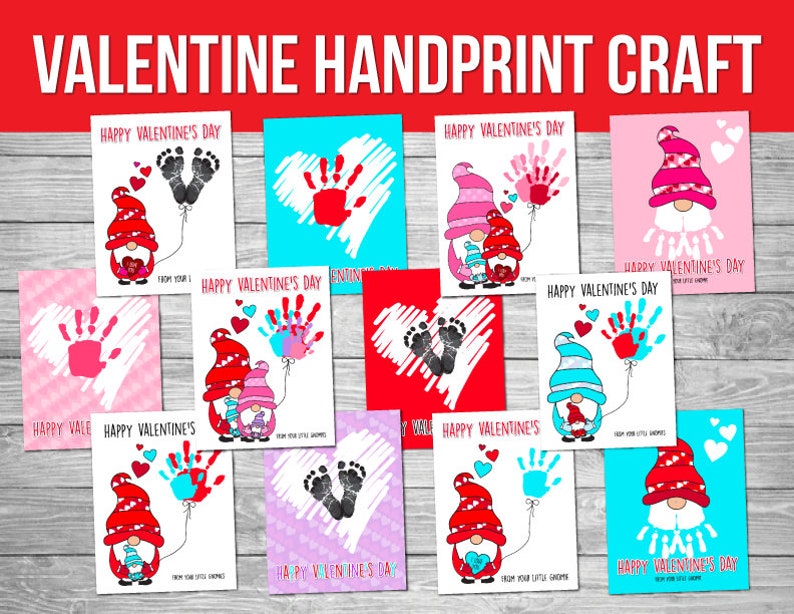 Valentine Handprint Art, Handprint Craft, Craft for Kid, Valentines ...