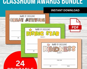 Mega Class Awards, Student Awards, 50 Printable Awards, School ...