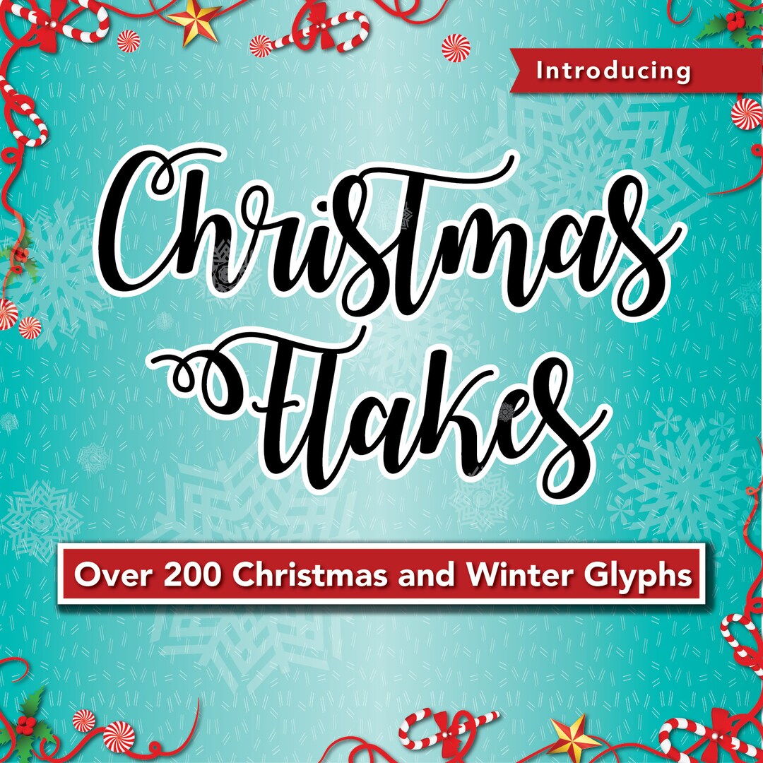 Christmas Font, Christmas Clipart, Digital Download, Lettering Font ...