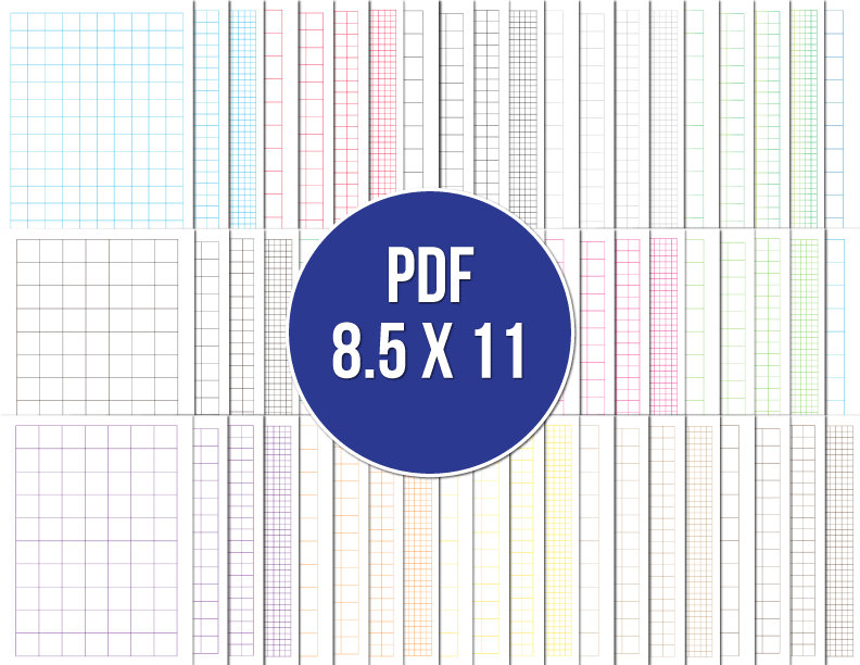 Printable Colored Graph Paper MEGA Bundle: 1/4 to 1 Inch Grids (PDF) - Etsy
