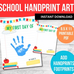 First Day School, Kindergarten Pre-k Daycare Preschool, Handprint Art ...