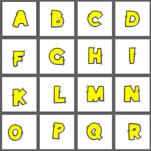 Doodle Alphabet Clipart: Bright Bulletin Board Letters (PNG, SVG) - Etsy