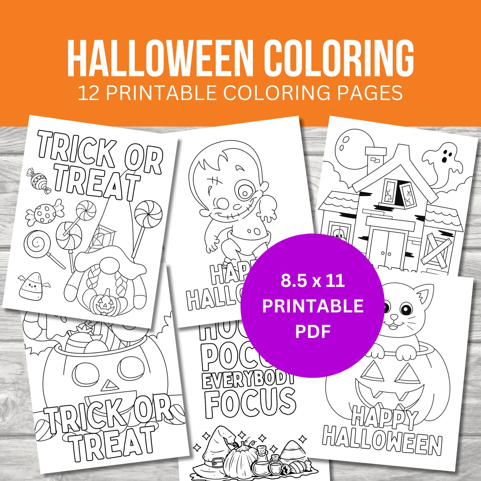 Halloween Coloring Pages for Kids: Fun Printable Activity (PDF Download ...