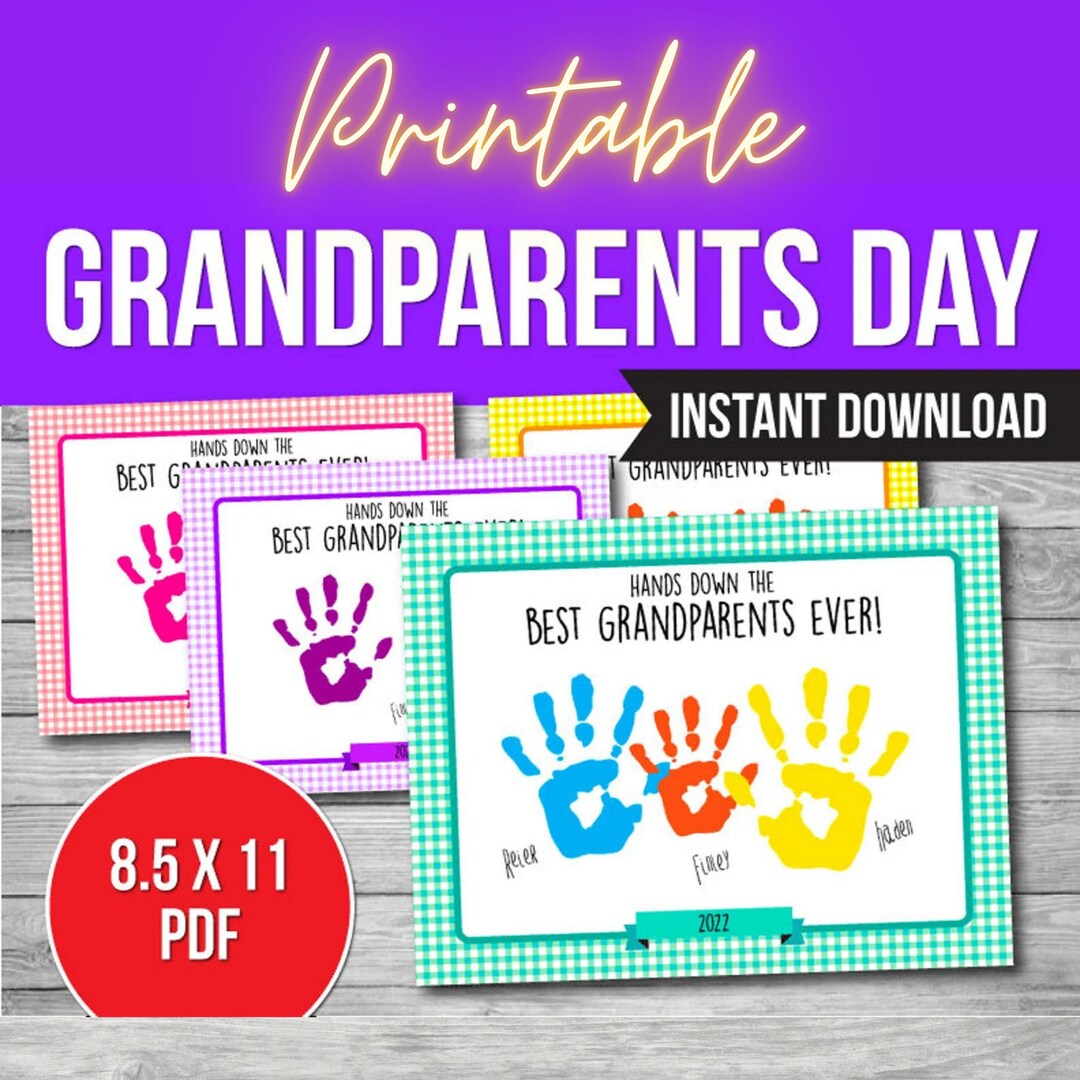 Grandparents Day Handprint Art: DIY Keepsake Gift (PDF) - Etsy