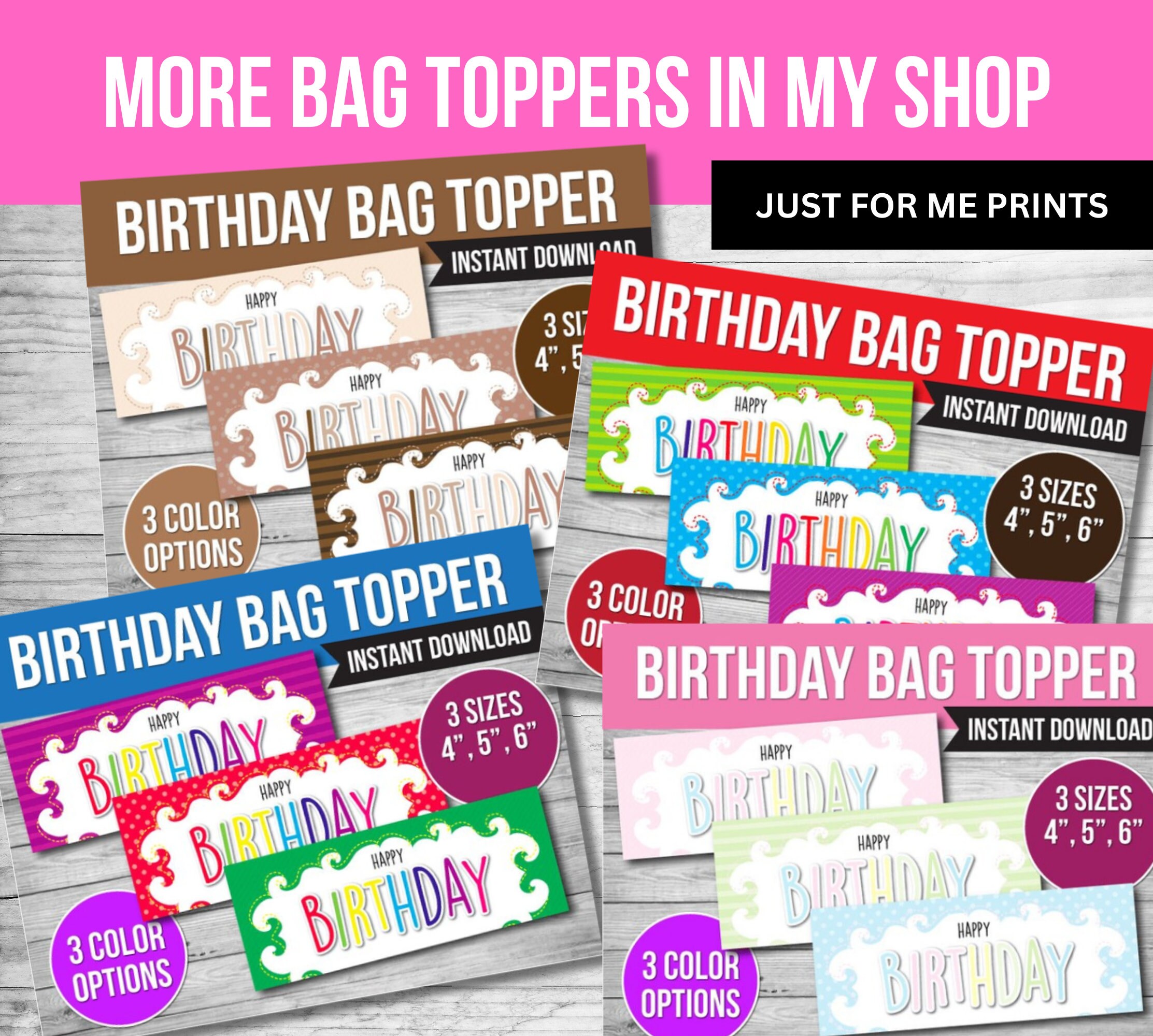 Printable Treats Bag Topper: Birthday Party Favor - Etsy