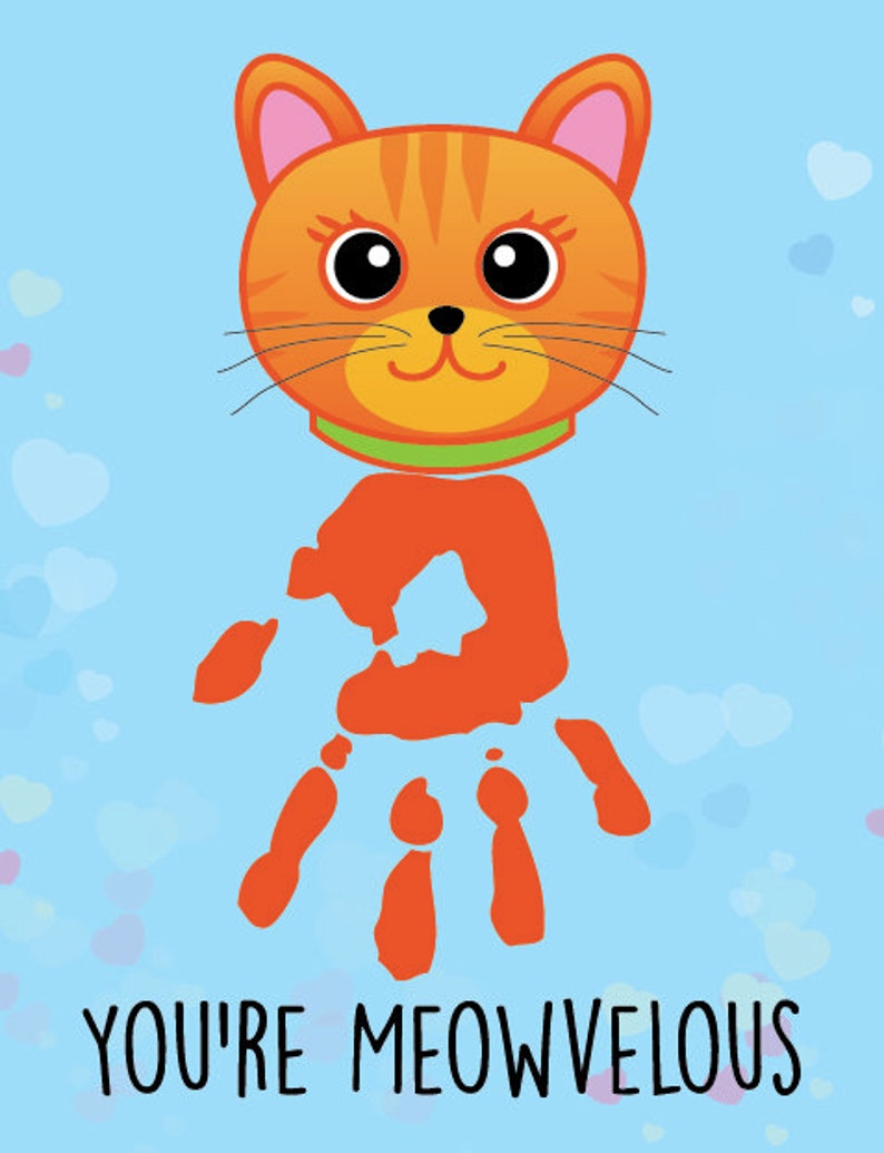 Cats Handprint Activity Printable Handprint Art Spring Craft - Etsy