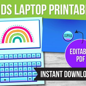 Printable Kids Laptop: Pretend Play Craft (8.5 X 11 PDF) - Etsy