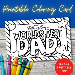 Fathers Day Printable Coloring Card, Color Your Own Fathers Day Card ...