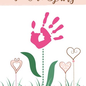 Spring Handprint Activity Printable Keepsake Art Spring - Etsy