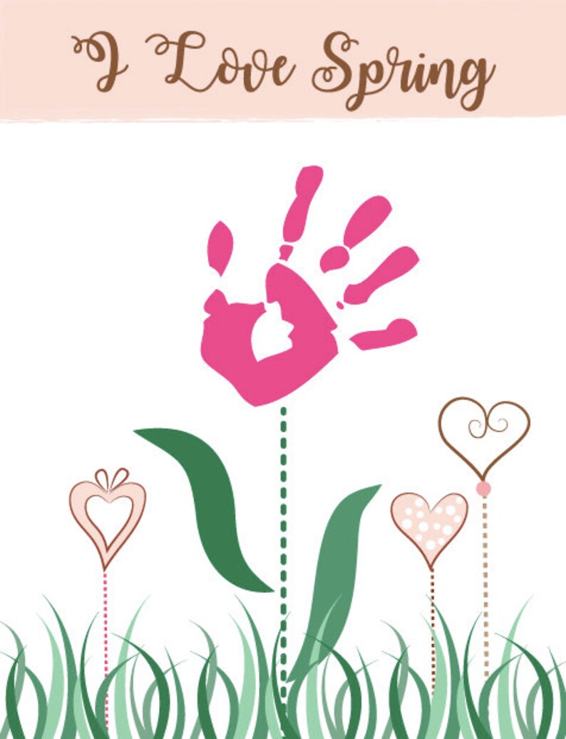 Spring Handprint Activity Printable Keepsake Art Spring - Etsy