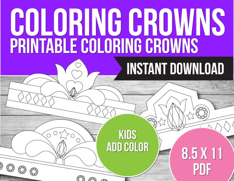 Coloring Crown Craft for Kids Printable Coloring Crown - Etsy UK