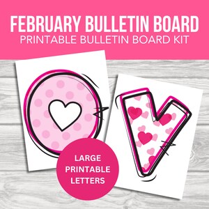 Valentine Bulletin Board Kit Printable, February Bulletin Board Kit ...