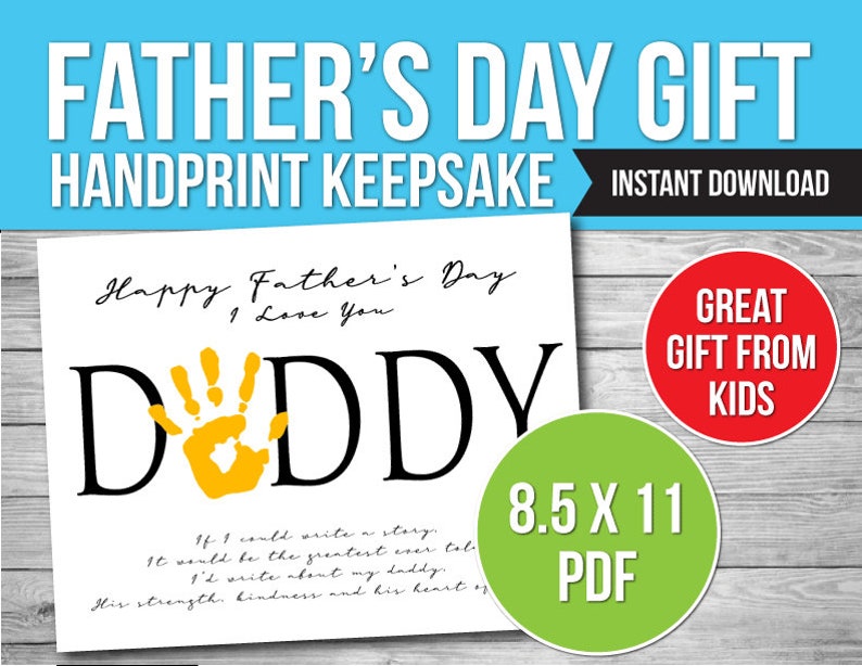 Handprint Art Craft Daddy Poem Father's Day Kids Baby - Etsy