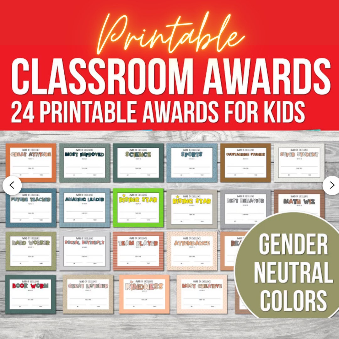 Classroom Award Certificates, School Awards, Printable Awards, Student ...