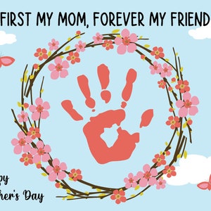 Mother's Day Handprint Art Printable Keepsake Art | Etsy