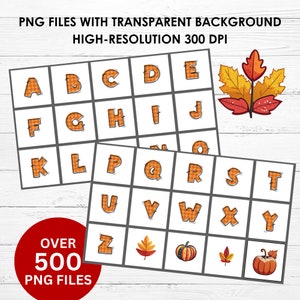 Doodle Letters, Fall Alphabet Commercial Use Clipart for Digital ...
