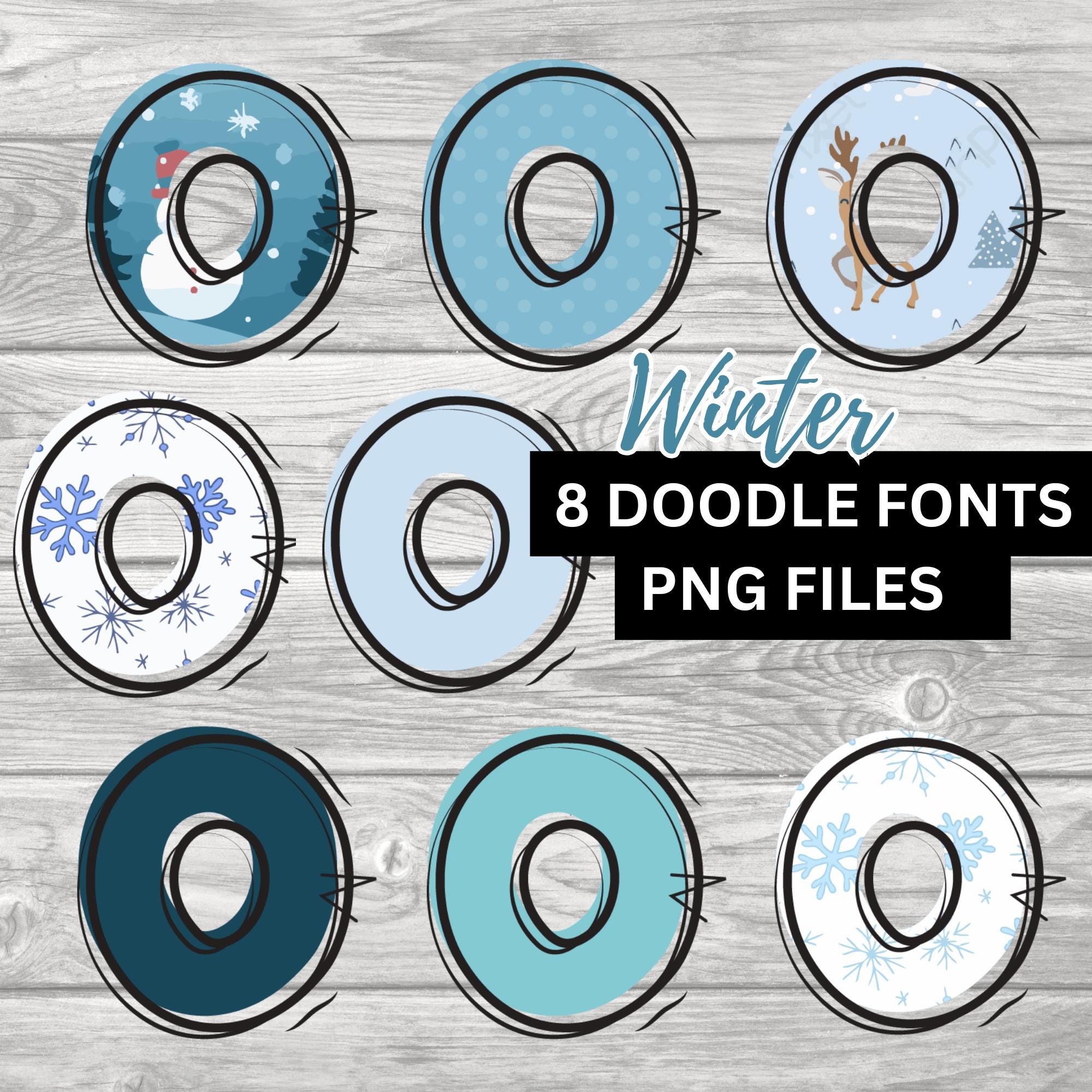 Winter Doodle Letters Alphabet PNG: Hand-drawn Alphabet Letters ...