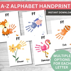 ABC Handprint Art: Alphabet Craft Activity Book - Etsy