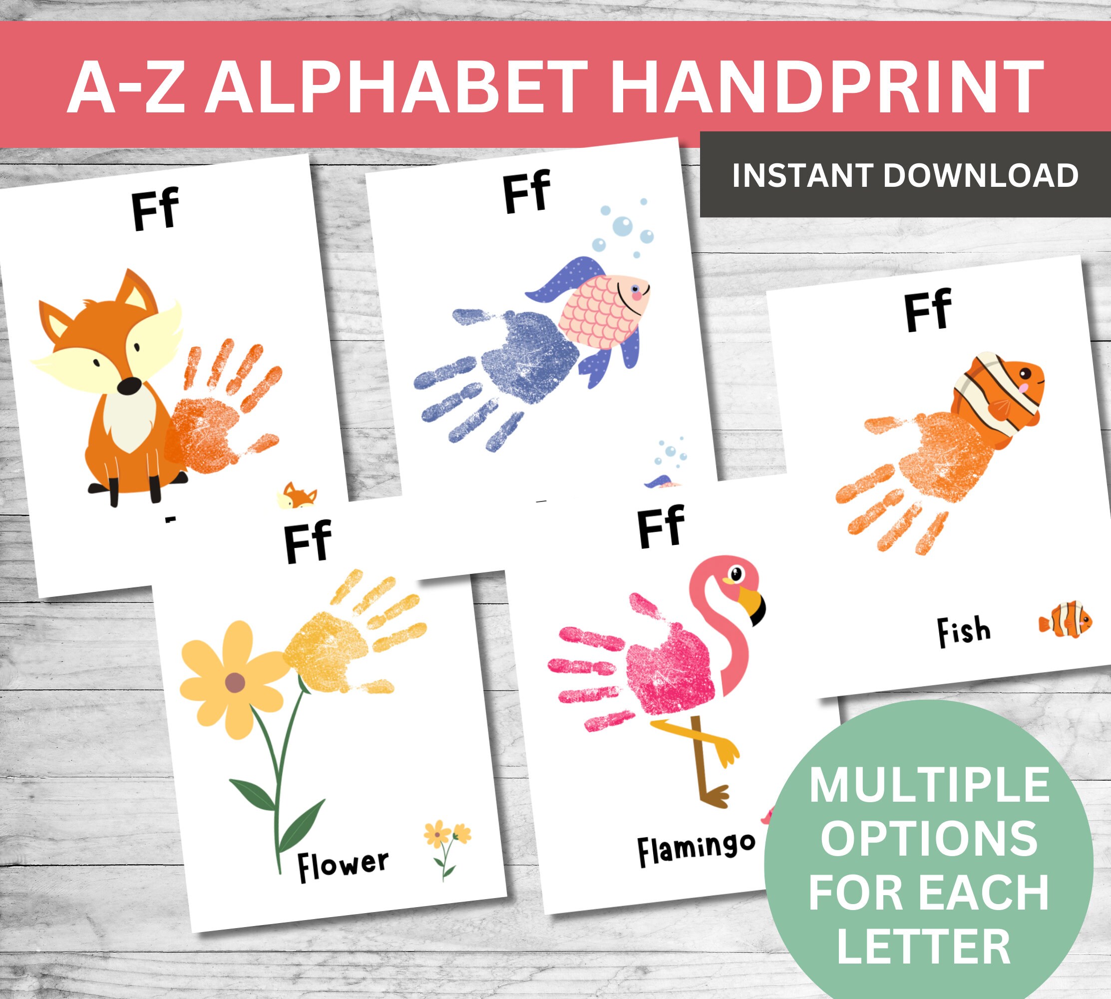 ABC Handprint Craft A-Z Alphabet Handprint Footprint Book - Etsy Australia