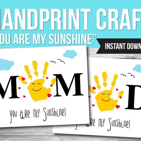 You Are My Sunshine Handprint Craft - Etsy
