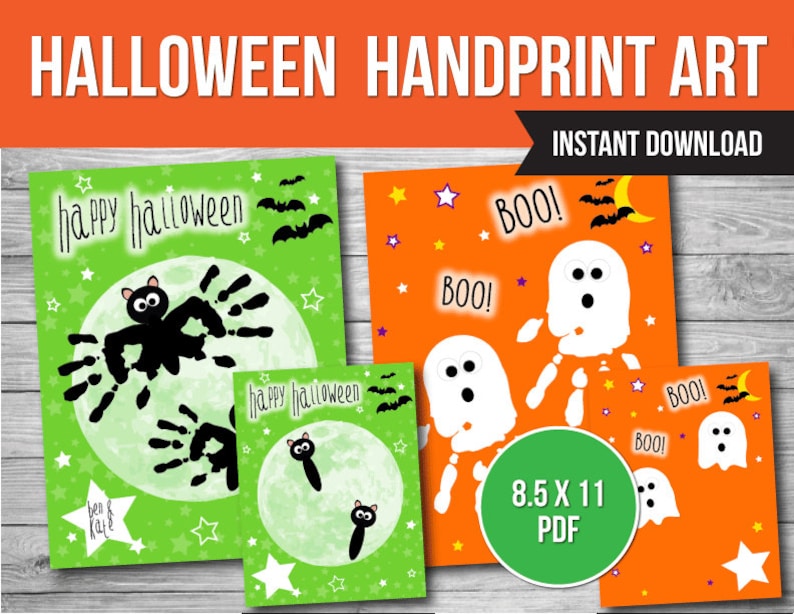 Halloween Handprint Art: Kids Craft Activity - Etsy