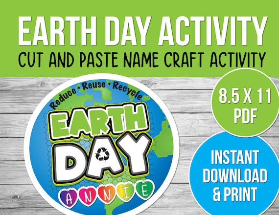 Earth Day Cut and Paste Printable Activity for Kids Spring - Etsy