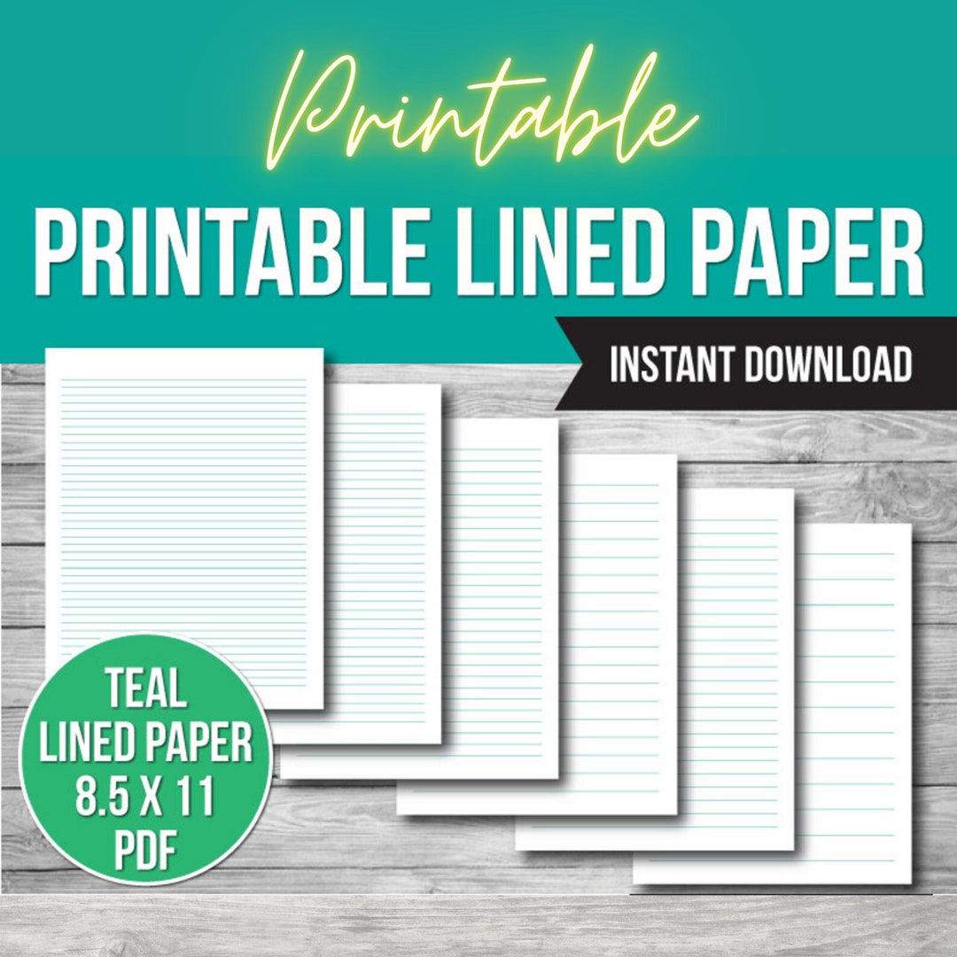 Printable Lined Paper Bundle, Wide Rule College Rule, Notebook Lined ...