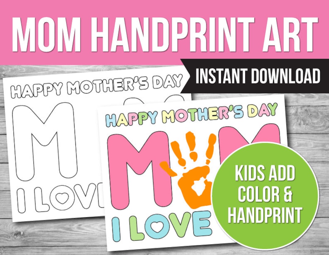 Mother's Day Handprint Art: Kids Craft, Printable Keepsake (PDF ...