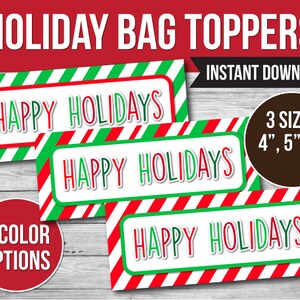 Holiday Bag Topper, Christmas Bag Topper, Santa Bag Topper, Treat Bag ...