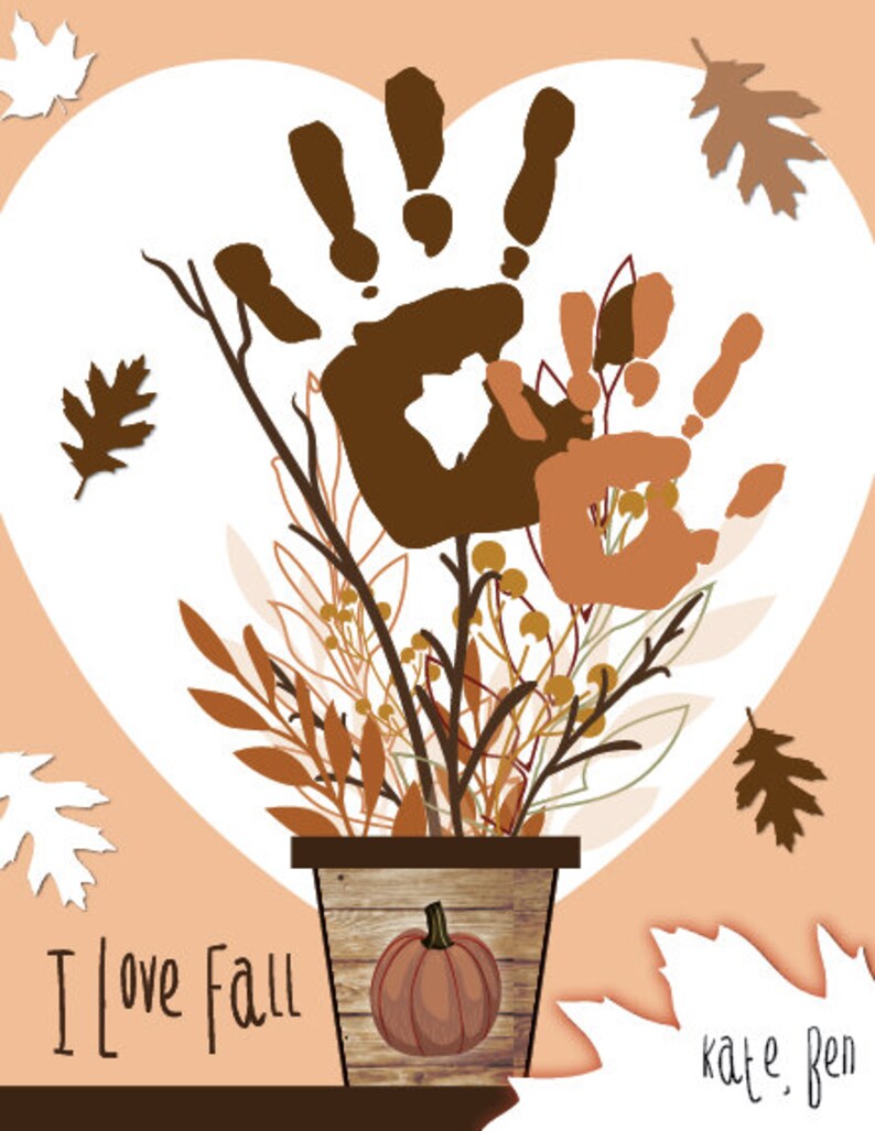 Fall Handprint Craft Activity Printable Handprint Art Fall - Etsy